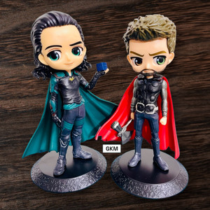 GKM Cute Thor & Loki Avengers Combo Q posket action figure for office ...