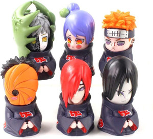RVM Toys Set of 6 Naruto Akatsuki Anime Figures 9-10 cm Toy for Car ...