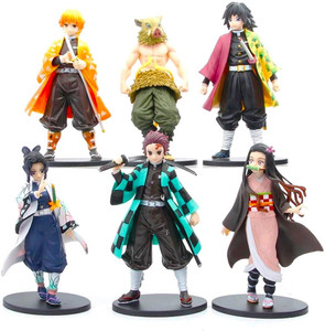 FOZZO-SK New DEMON SLAYER 6 Figures Anime Show Piece Movie PVC Models ...