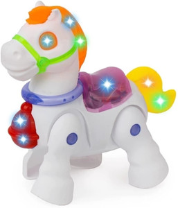 IndusBay Battery Operated Light sound Walking Pony Horse Toy for Kids ...