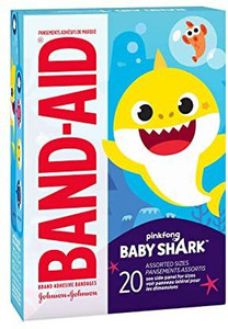 BAND-AID Brand Adhesive Bandages Assorted Sizes, 20 Count (Baby Shark ...