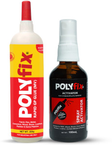 POLYFIX Multipurpose medium viscosity instant glue with spray activator ...