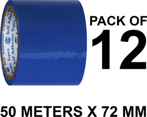 VCR Blue Color Tape - 50 Meters in Length - 72mm / 3" Width - 12 Rolls ...