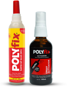 POLYFIX Multipurpose medium viscosity CA glue with spray activator ...