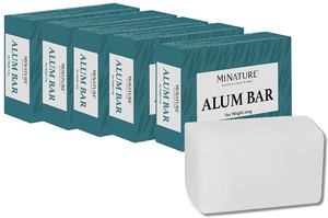 mi nature Alum Bar 100gm (Fitkari), Pack of 5 Shaving Bar 100% Pure ...