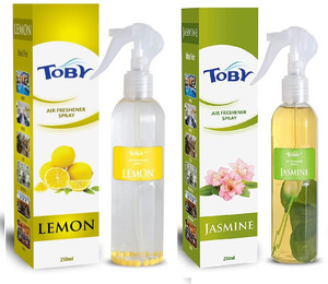 TOBY LEMON , JASMINE AIR FRESHENER ,250 ml each,pack of 2. Spray LEMON ...