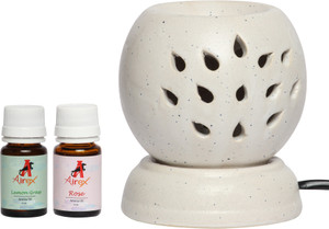 Airex Ceramic Electric Diffuser Oil Burner for Home with 2 Aroma Oils ...