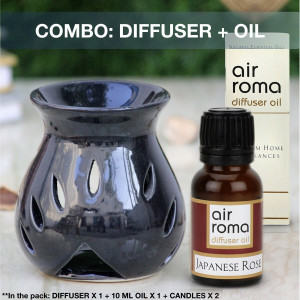 Airroma Japanese Rose Diffuser, Diffuser Set, Aroma Oil Ceramic Aroma ...