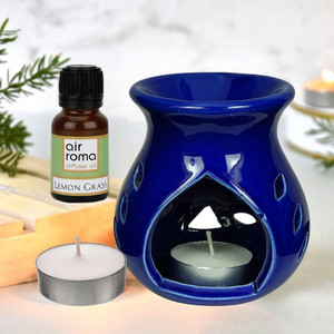 Airroma Aroma Gift Set Oil Burner Aroma Diffuser Blue (Free 2 Tea Light ...