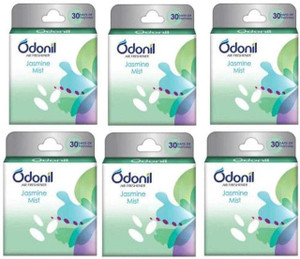 Odonil Jasmine mist, Long Lasting Odour (4 x 50 g), Assorted Blocks ...