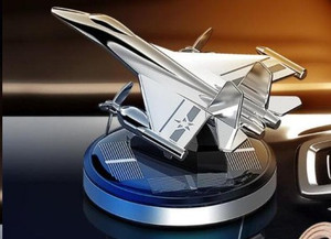 WLEWORLDLOOKENTERPRISES ™Silver Fighter Jet Metal Solar Perfume For Car ...