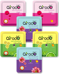 AIRODO Power Pocket Gel Air Freshener | Assorted Mix Scents | Pack of 6 ...