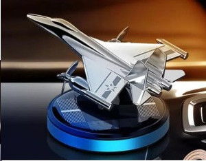 WLEWORLDLOOKENTERPRISES ™Blue Fighter Jet Metal Solar Perfume For Car ...