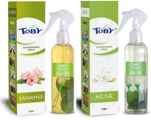 TOBY JASMINE , MUSK AIR FRESHENER ,250 ml each ,pack of 2. Spray Price ...