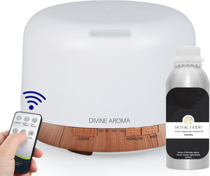 Divine Aroma White Ultrasonic Aroma Diffuser & Royal Oudh Aroma Oil For ...