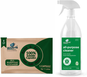 Ecosys 1L All-Purpose Liquid Cleaner Capsules with Refillable Bottle (1 ...