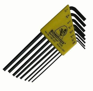 BONDHUS 12132: Set 8 Hex L-wrenches .050-5/32" - Long Allen Key Set ...