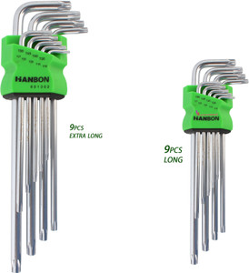 MALFAH ENTERPRISES HANBON 651301_651302 COMBO TORX HEX KEY 9PCS LONG ...