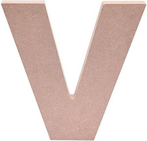 LITTLE BIRDIE Wooden Capital Alphabet V Wood Cutout for Arts Crafts ...