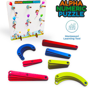 geniuskids Wooden Alpha Numeric Puzzle for Kids - Wooden Alpha Numeric ...