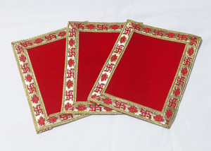 R D Handicraft Red Velvet Pooja Aasan Cloth / Red Puja Cloth for Home ...