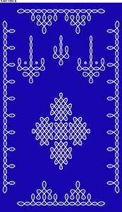 TENTINDIA BLUE BACKDROP WITH MUGGU DESIGN AND MUGGU BORDER Altar Cloth ...