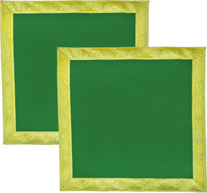 Dulhan Enterprises 18" x 18" Inch Big Size Green Velvet Pooja Aasan ...