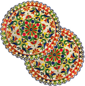 TORNORY Traditional Embroidery Round Pooja Thali Rumal Altar Cloth ...