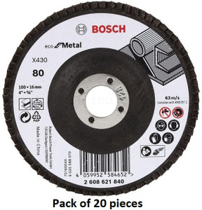 BOSCH Flap Disc 100mm 80Grit for Sanding, Rust removal & Polishing,Pack ...