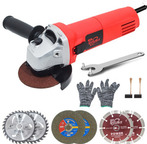HPD 850W 4" Angle Grinder Combo with 6 Blades, 11,000 RPM, Copper Motor ...