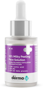 The Derma Co 15% Milky Peeling Face Solution, 15% Lactic Acid, 5% PHA ...