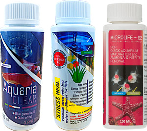 Scroll Store Aquarium Remedies 3 in 1 Pack Aqua Clear, Stress Heal and ...