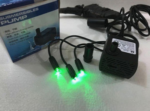 FLOJOY 5Watt 3 LEDS Color Changing Small Fountain Water Pump Head 2-2 ...