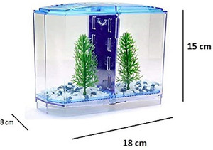 Aquastar Mini Aquarium Betta Double Chamber House Fish Breeding Box ...