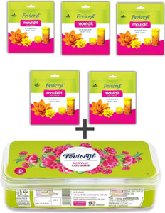 Pidilite Fevicryl Mouldit clay ( Pack of 5 ) and Acrylic Sunflower Kit ...