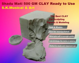 SK Musical Ready to Use Shadu Mati Clay Ganesha Idol 500 GM Art Clay ...