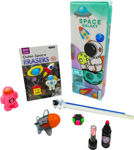 dishvy SPACE Pencil Box with Integrated Sharpener and Stationery Items ...