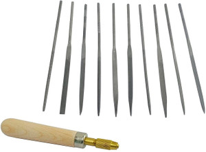 HAMMER MAN Steel Needle Files & File Handle Fine Cut File Set in ...