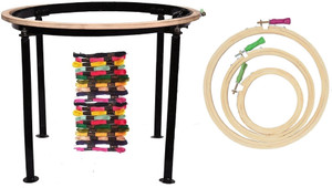 rawzone Aari Work Wooden Stand 18" With Embroidery Frame Size (5,10,12 ...