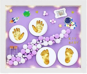 Mold Your Memories Baby Clay Handprint & Footprint Photo Frame for ...