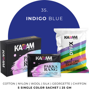 KADAM Pakka Rang Permanent Fabric Dye Colour | Shade No.35: Indigo Blue ...