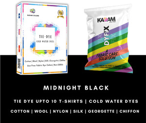 KADAM Tie Dye Colour Sachet | Midnight Black | 25g Pack | Tie Dye ...