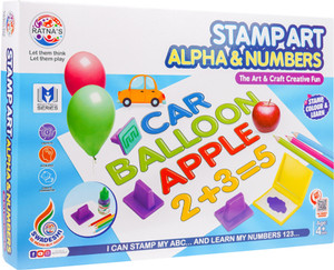 RATNA'S Stamp art Alphabet & Numbers Stamping & Coloring Learning kit ...