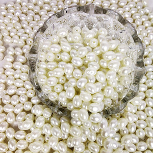 Adhvik Pack of 100 Gram (160 Pcs Approx) 10mm White Oval Shape Moti ...