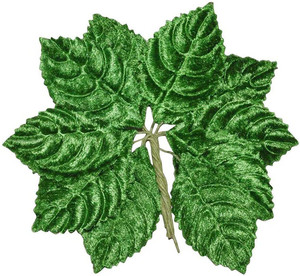 ASIAN HOBBY CRAFTS Flower Making Velvet Leaves with Stem (24 Pieces ...