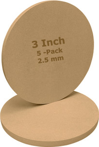 UraXx MDF Pine Wood Round 2.5 mm Thick 3 inch Board for Mandala Art ...