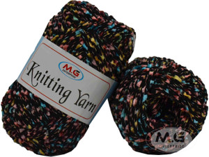 KNIT KING Yarn Mala Ball Black 400 gms Wool Hank Hand knitting wool ...