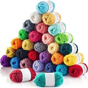 Waaome ® ( 24/PCS ) Random Colors - Wool Ball Hand Knitting Yarn ...