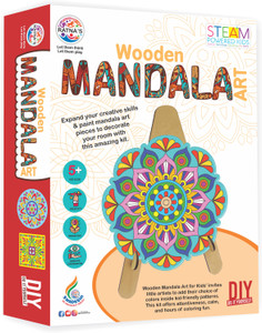 Ratnas Wooden Mandala Art The Coloring KIT with MDF Frame & Water Color ...