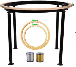 rawzone Aari Embroidery 18" Wooden Hoop Stand Ring Frame (5,12) Inches ...